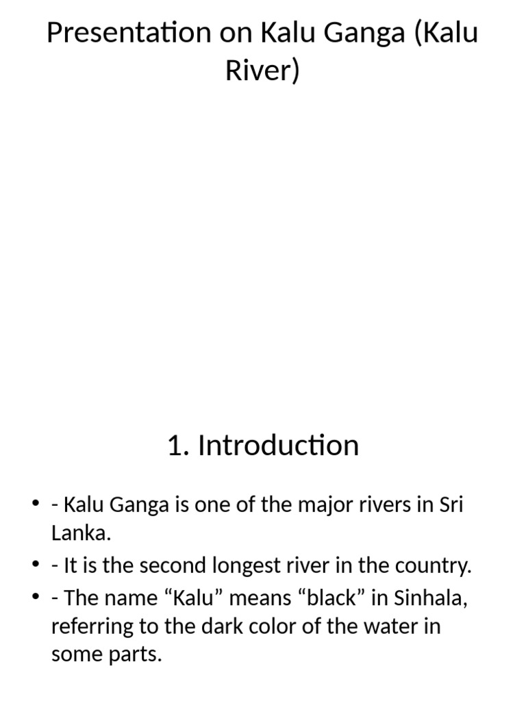 Kalu Ganga: Sri Lanka's Vital River | PDF
