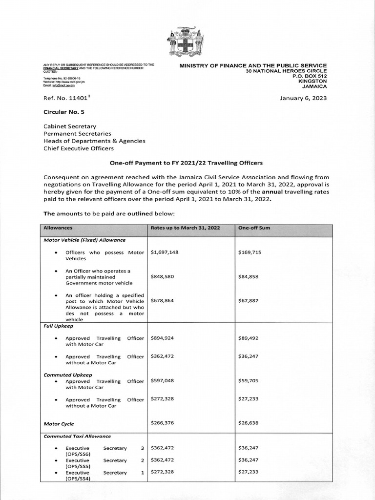 GENERAL BULLETIN 38 2023 Circular 5 One Off Payment To FY2021 ...