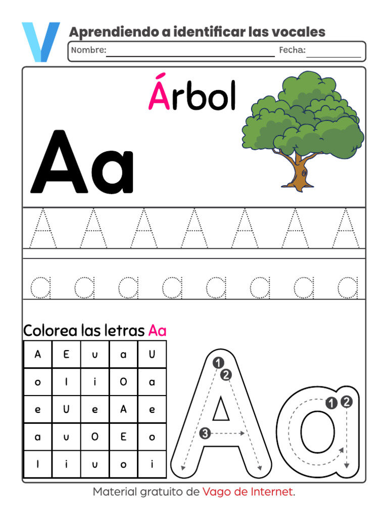 Aprendiendo A Identificar Las Vocales | PDF
