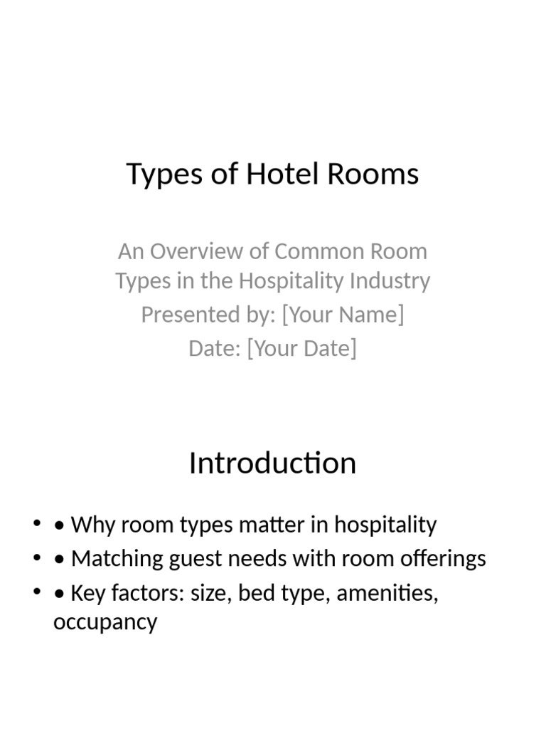 Types of Hotel Rooms Presentation | PDF