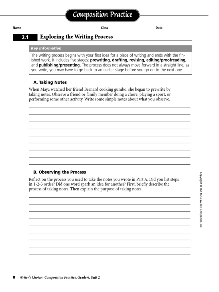 English Composition Writing Unit 2 Session | PDF | Proofreading ...