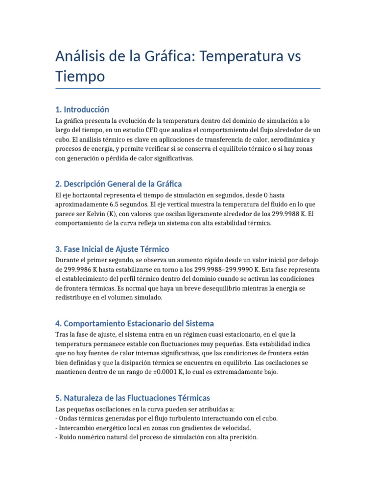 Análisis de Temperatura vs Tiempo en CFD | PDF | Calor | Temperatura
