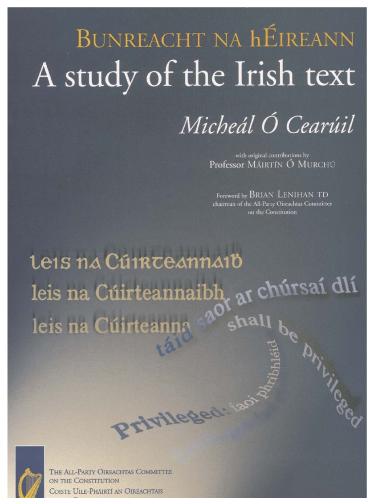Irish Constitution - The "Literal" Irish Text | PDF | Translations ...
