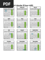 Shift Work Calendar | PDF