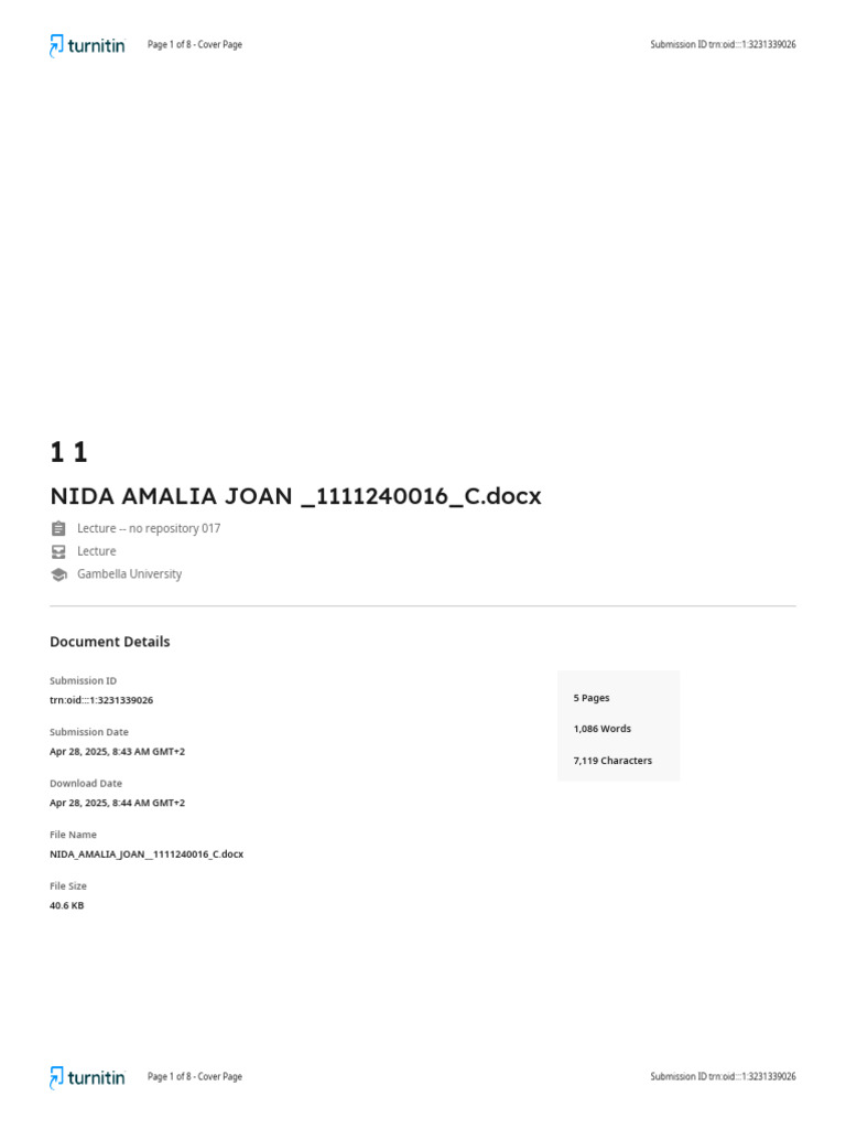 Nida Amalia Joan 1111240016 C | PDF
