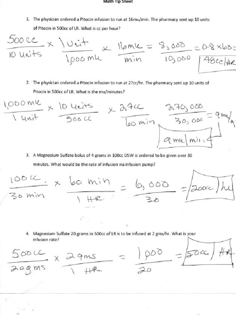 Math Tip Sheet Part 2 1 | PDF
