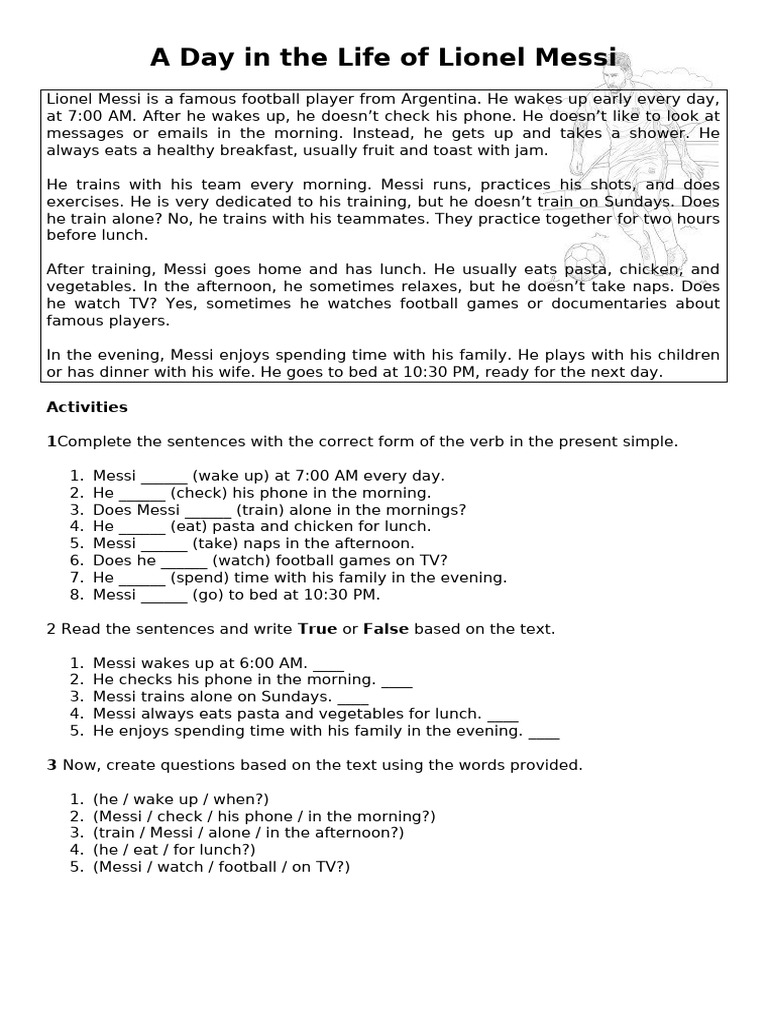 Messi's Daily Routine Unveiled | PDF