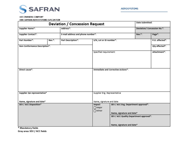 Deviation Concession Request Form 0 | PDF