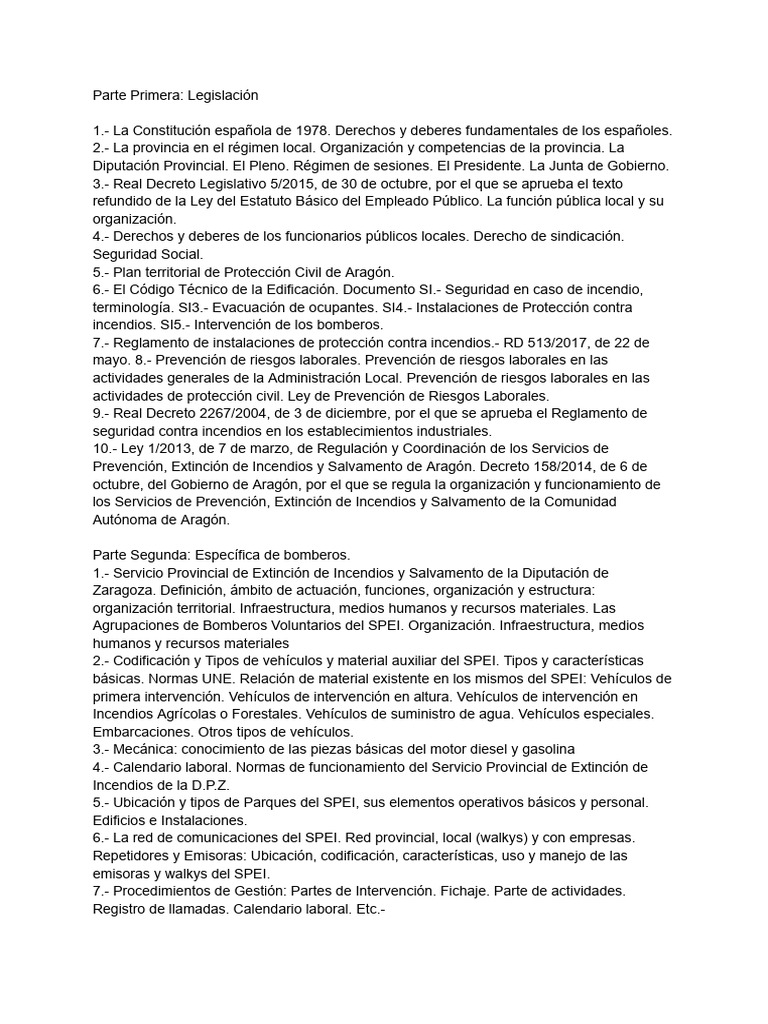 Temario DPZ | PDF | Reanimación cardiopulmonar | Bombero