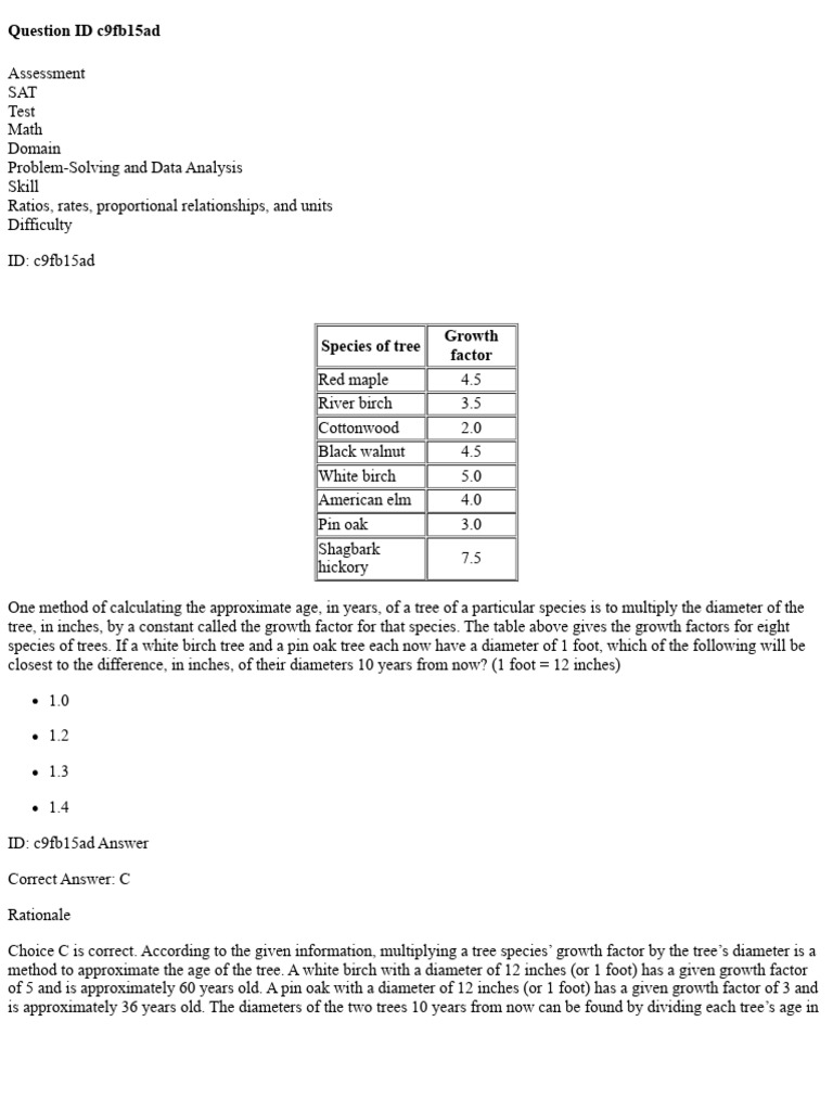Hard Ratios in Tree Growth Analysis | PDF | Sat | Ratio