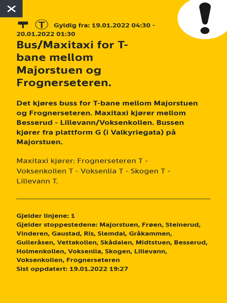 Avvik Og Endringer I Kollektivtrafikken Ruter | PDF