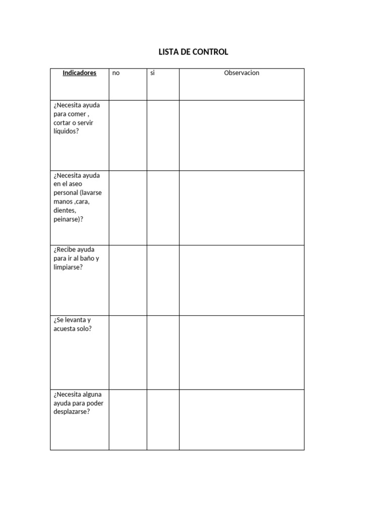 Lista de Control de Ayuda y Exposición | PDF