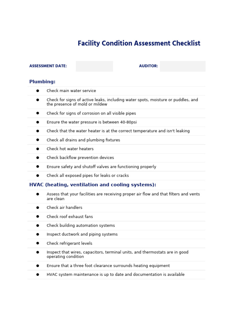 Facility Condition Assessment Guide | PDF | Building Engineering ...