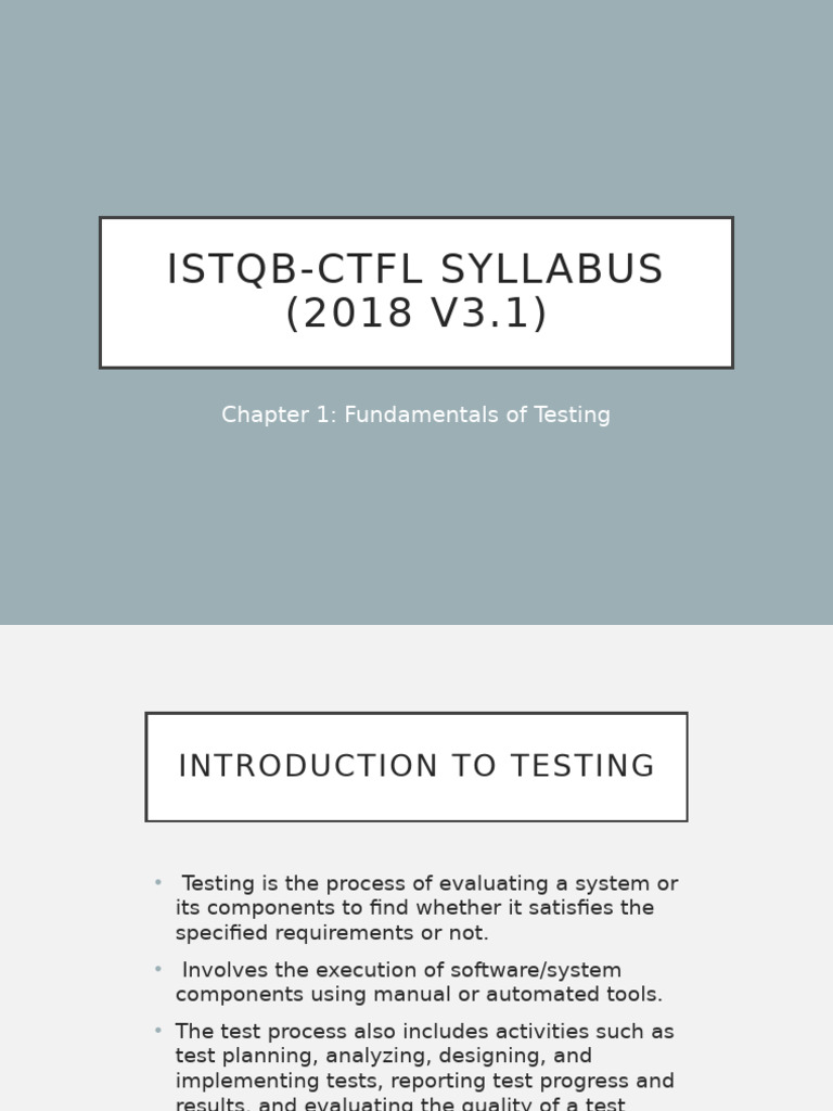 Istqb CTFL Chapter 1 | PDF | Software Testing | Computing