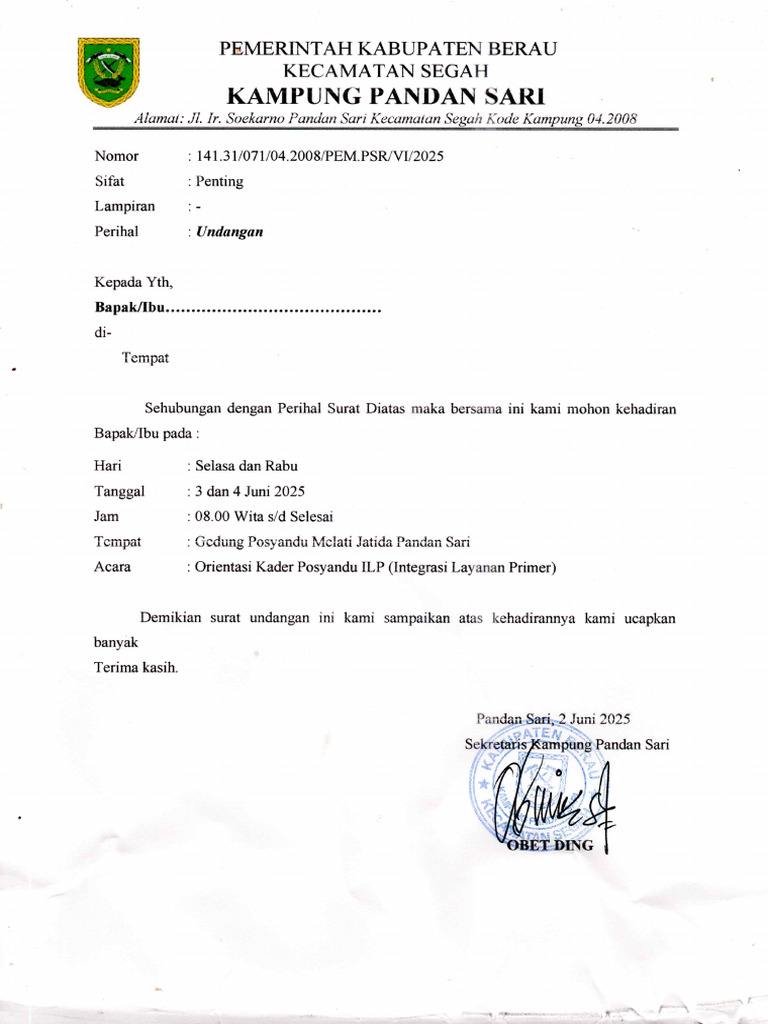 Undangan Orientasi ILP | PDF