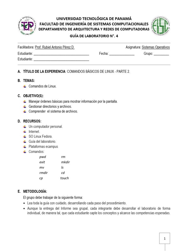 Laboratorio 4-Comandos Básicos II | PDF | Archivo de computadora ...