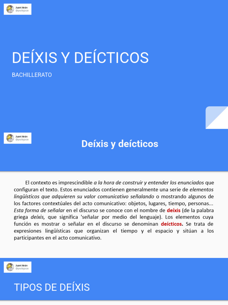 Deíxis y Deícticos | PDF | Tipología Lingüística | Semántica