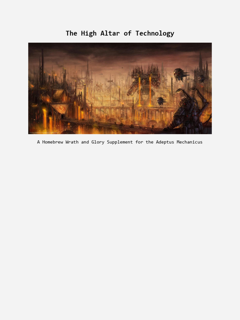 The High Altar of Technology | PDF