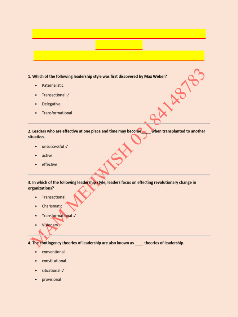 EDU602 MCQs Mids 2024 Mam Mehwish | PDF | Leadership | Goal