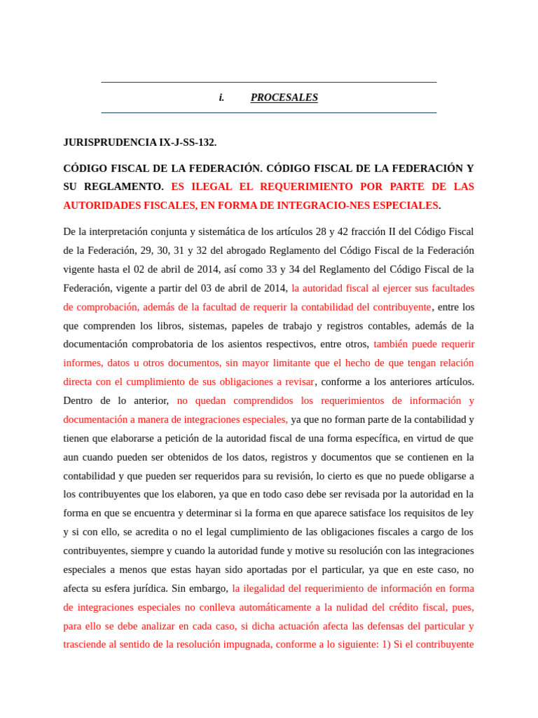 Jurisprudencia IX-J-SS-134 y Fiscalización | PDF | Contabilidad | Fiscal