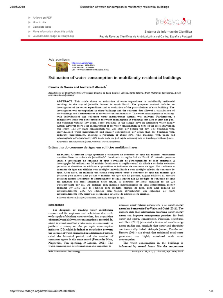 4 Estimation of Water Consumption in Multifamily Residential Buildings ...