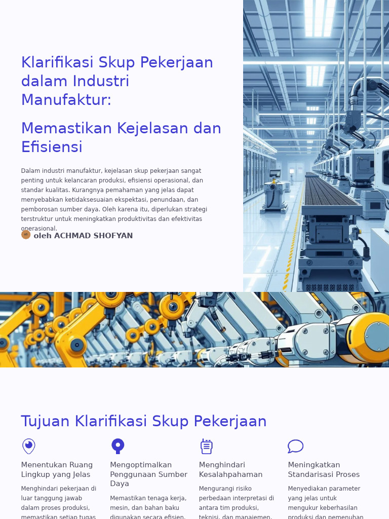 Klarifikasi Skup Pekerjaan Dalam Industri Manufaktur | PDF
