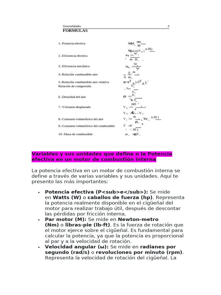 7a.-Conceptos de Los Elementos de Las Formulas Del Mci | PDF | Caballo ...