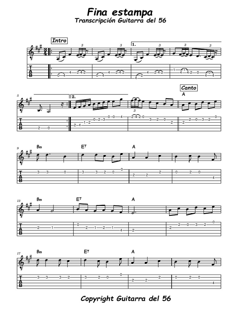 Fina Estampa - Guitarra Del 56 | PDF