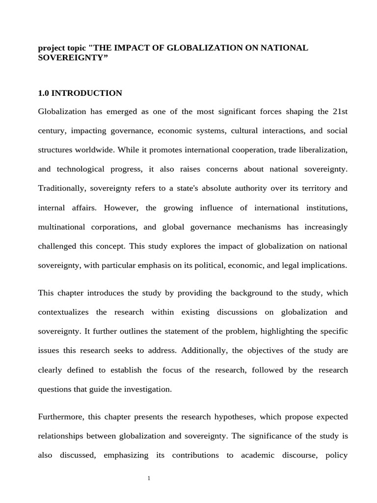 Globalization's Effects on Sovereignty | PDF | Globalization | Governance