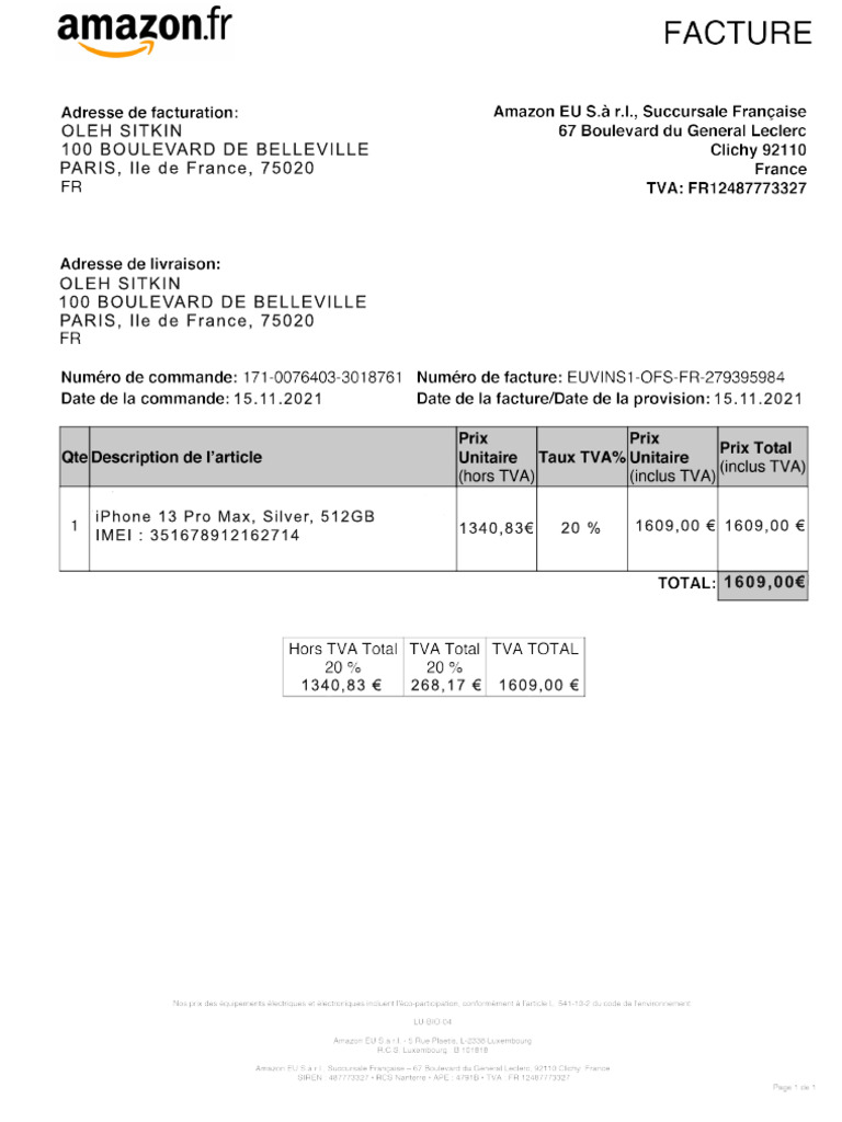 FACTURE IPHONE | PDF