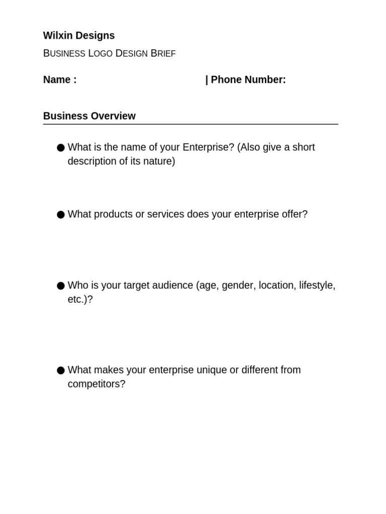 Design Brief Form | PDF