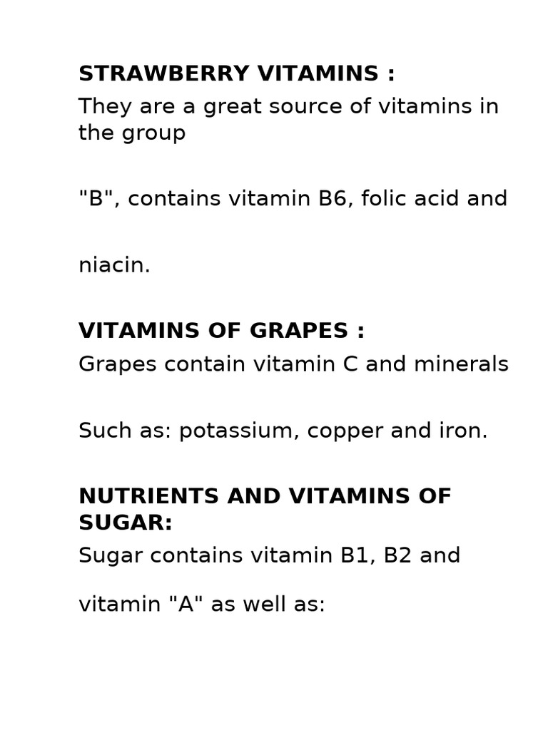 Strawberry Vitamins | PDF