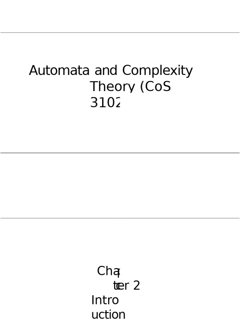 Chapter 2 Part 1 Intro | PDF | String (Computer Science) | Automata Theory