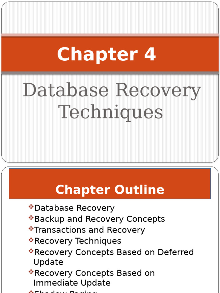Chapter-4 Database Recovery | PDF | Database Transaction | Databases