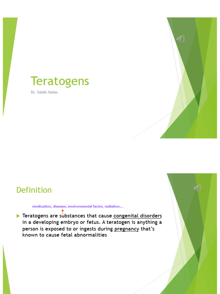 Teratogens DR Salah Audio | PDF | Pregnancy | Fetus