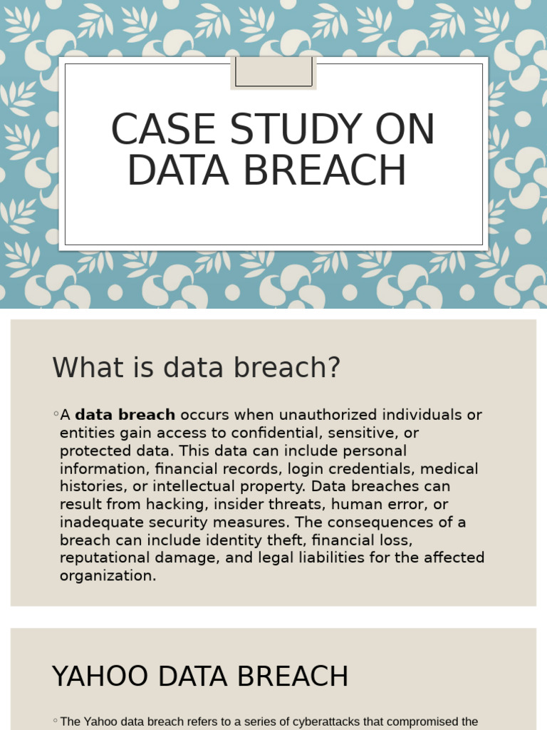 Yahoo Data Breach Case Study Analysis | PDF | Security | Computer Security