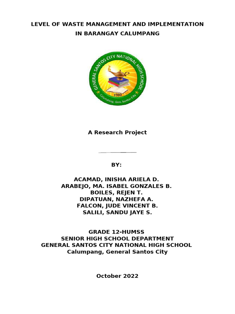 Level of Waste Management and Implemetation | PDF | Waste | Landfill