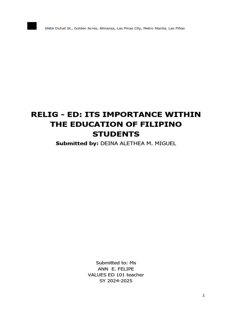 Thesis Religion Finalization | PDF | Theology | Separation Of Church ...