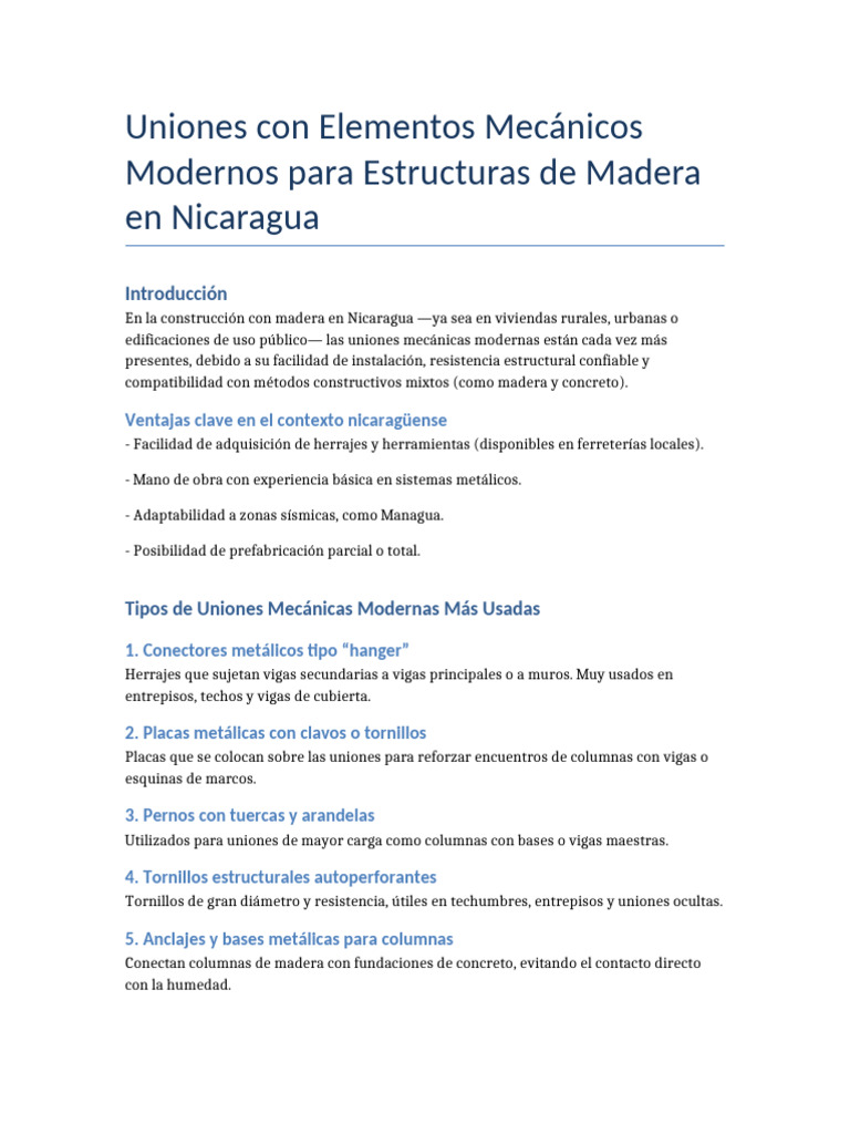 Uniones Mecánicas en Estructuras de Madera | PDF | Tornillo ...