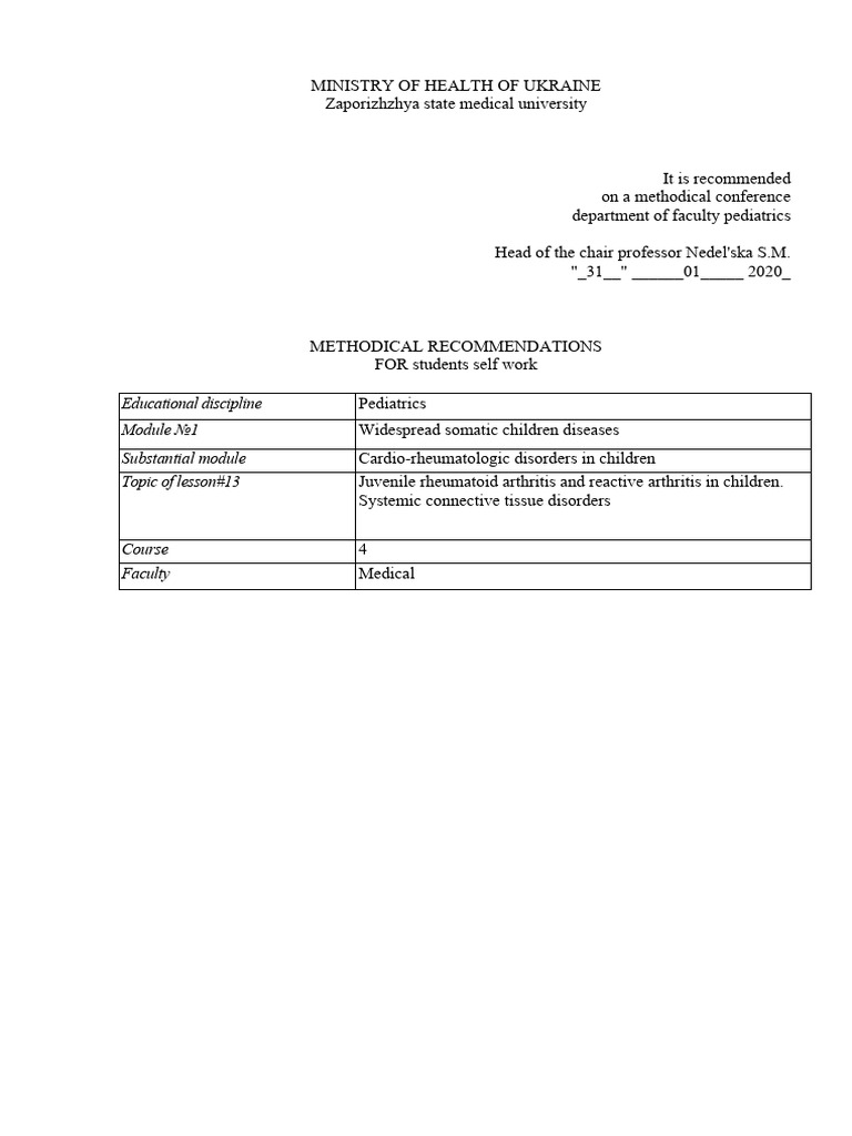 Juvenile RheumArthritis_4c SSW 2020 | PDF | Nonsteroidal Anti Inflammatory Drug | Rheumatoid ...