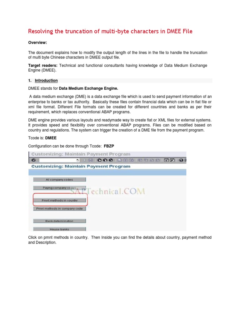 Resolving The Truncation of Multi-Byte Characters in DMEE File | PDF ... Resolving The Truncation of Multi-Byte Characters in DMEE File | PDF ...