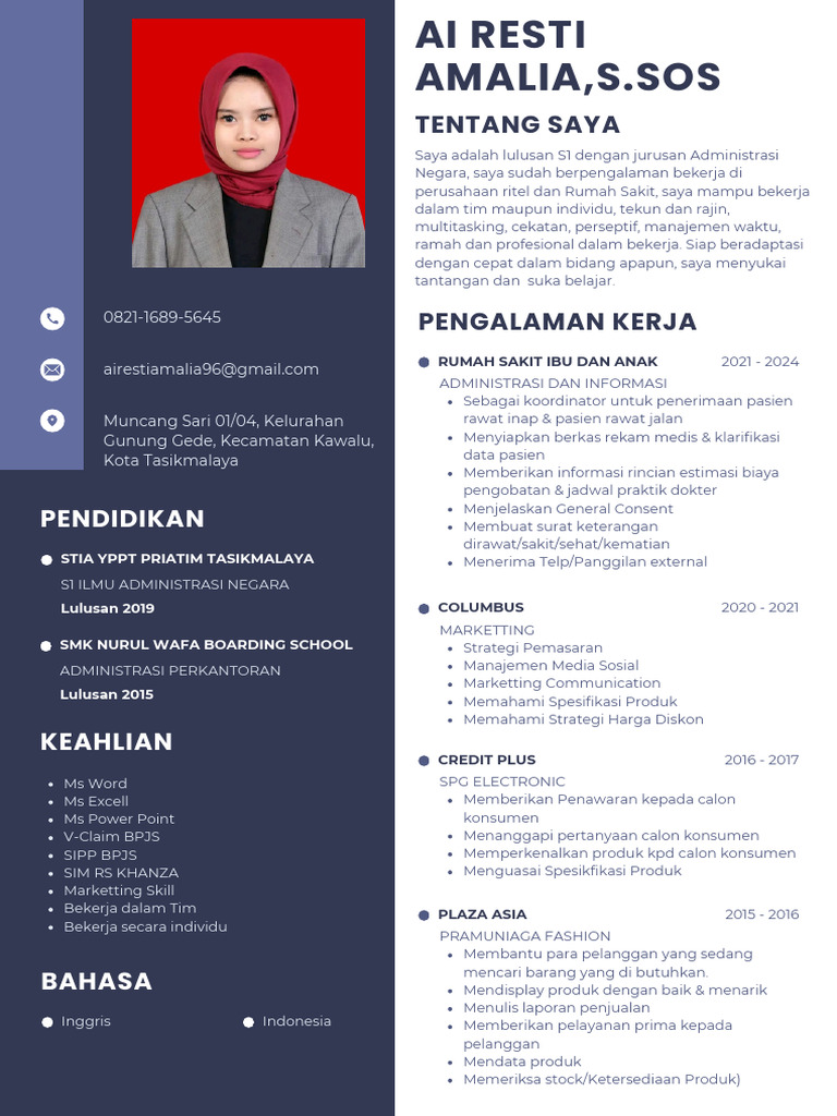 CV Ai Resti Amalia Arco Tasikmalaya | PDF