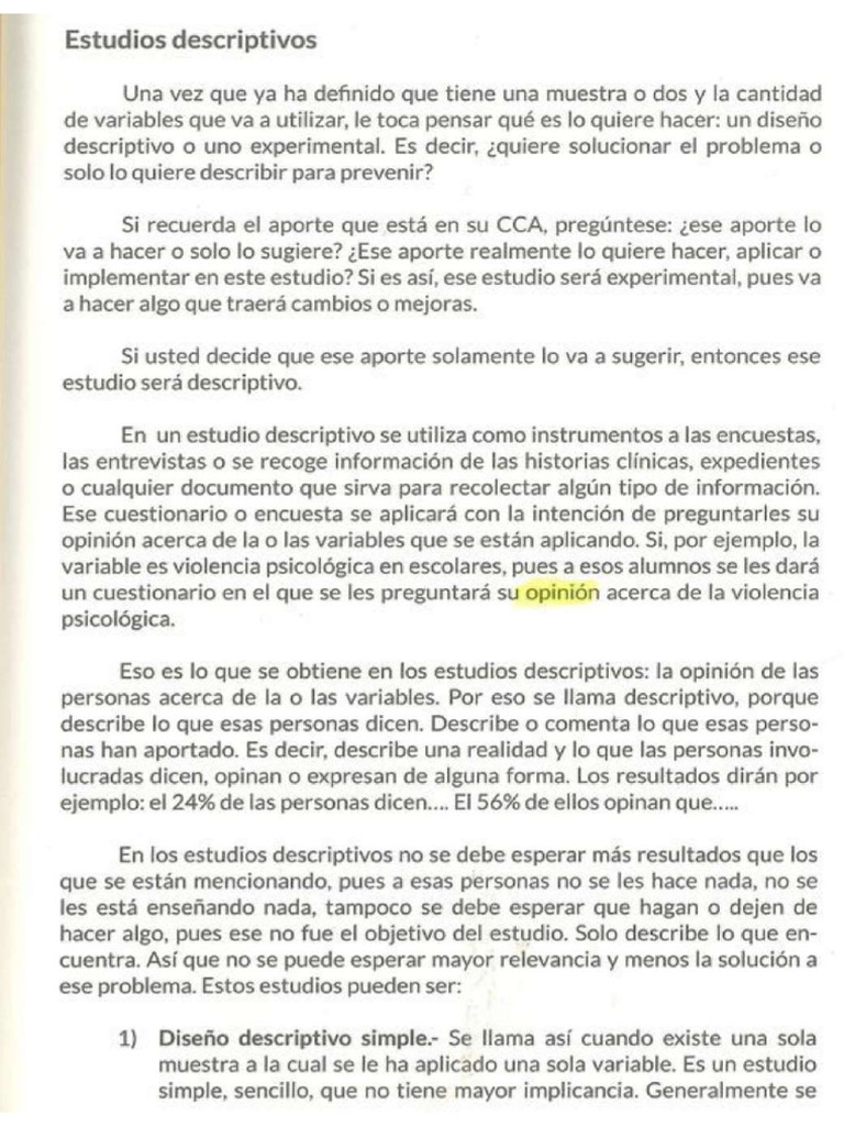 Estudio Descriptivo | PDF