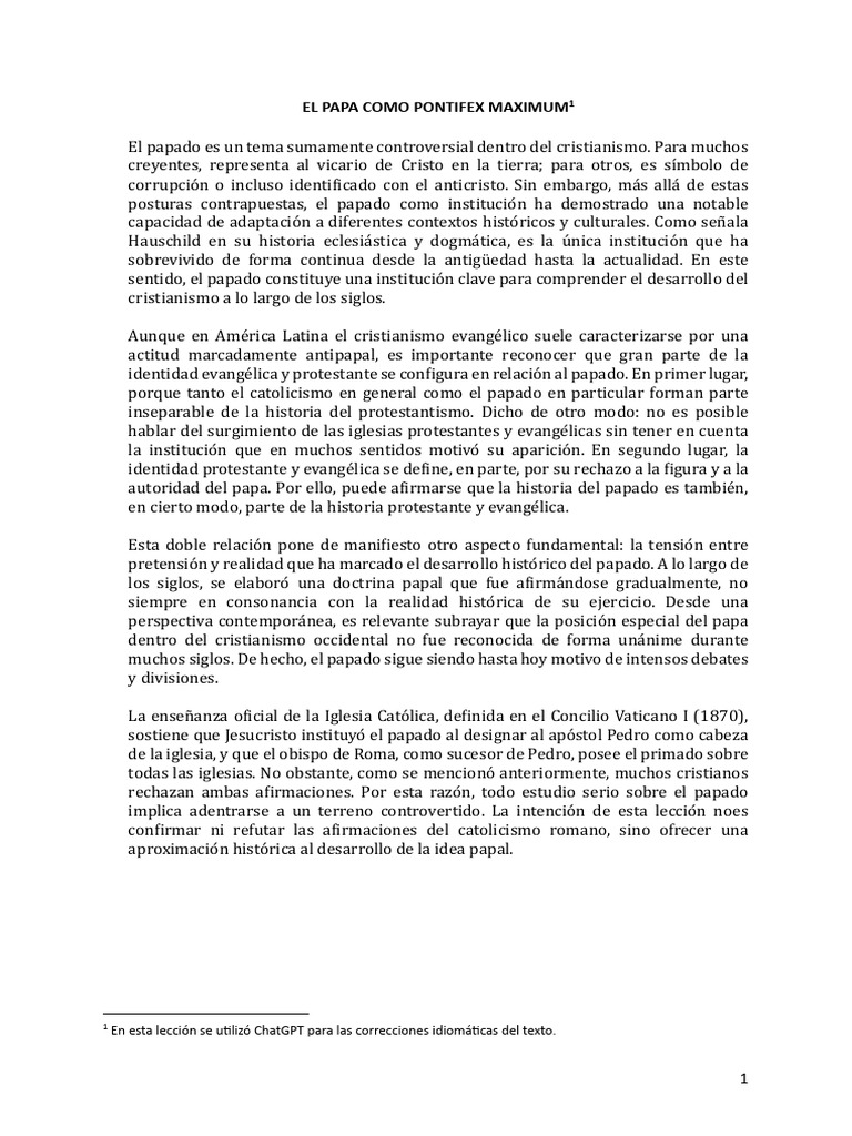 Historia del Papado en el Cristianismo | PDF | Religiones abrahámicas