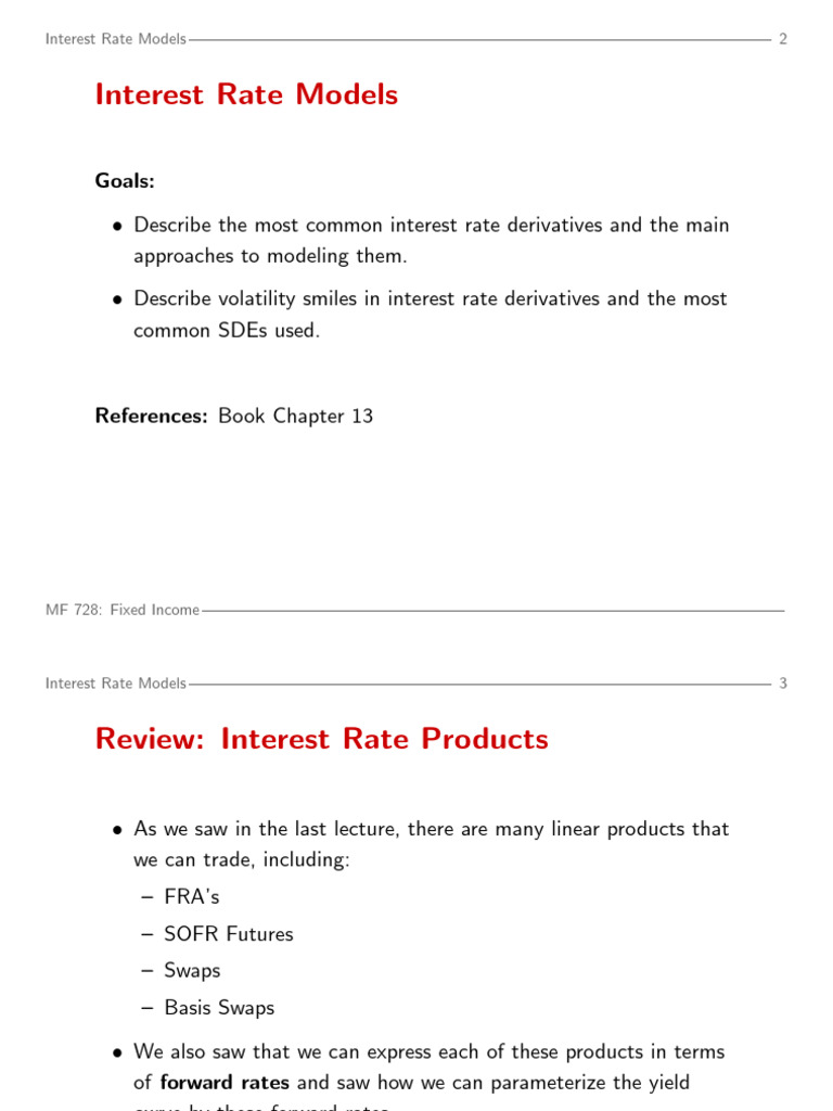 Mf728-3 Interest Rate Smiles | PDF | Principal Component Analysis ...
