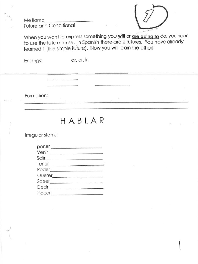 Future and Conditional Tense 4 Pages | PDF
