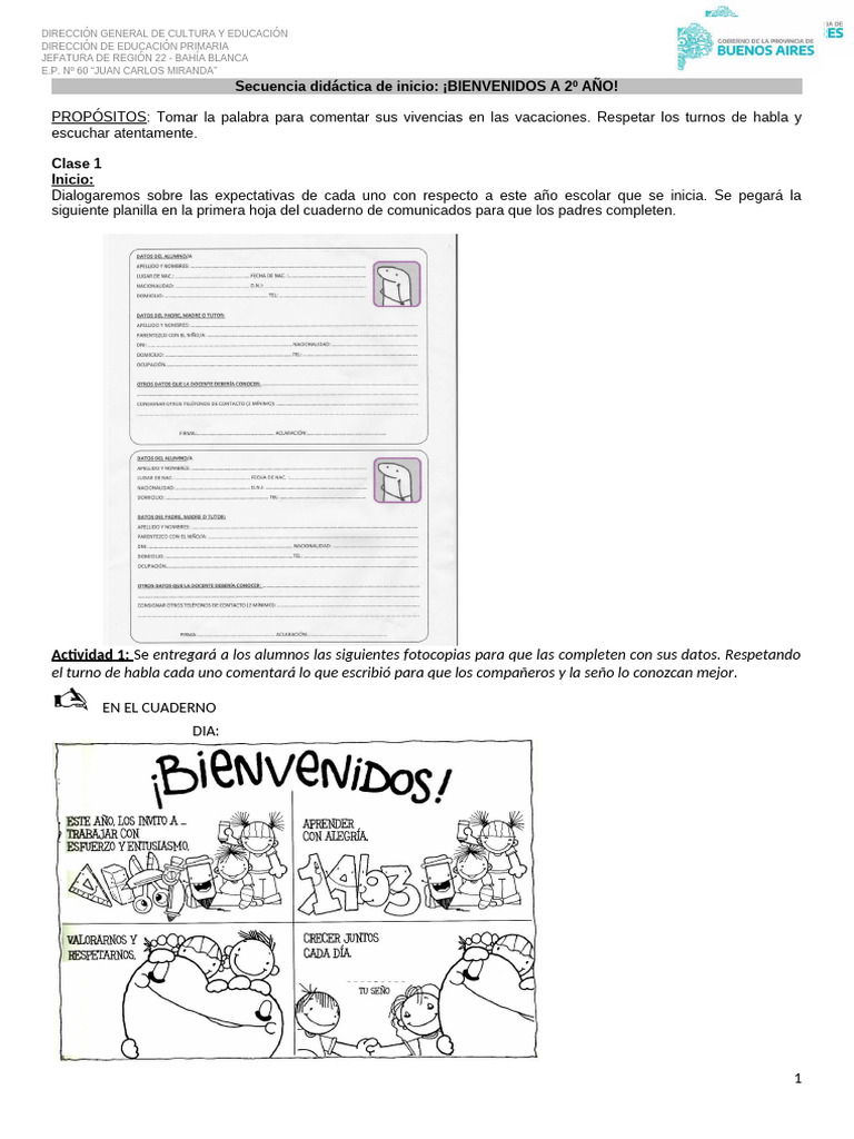 Actividades de Inicio 2025 | PDF | Salón de clases