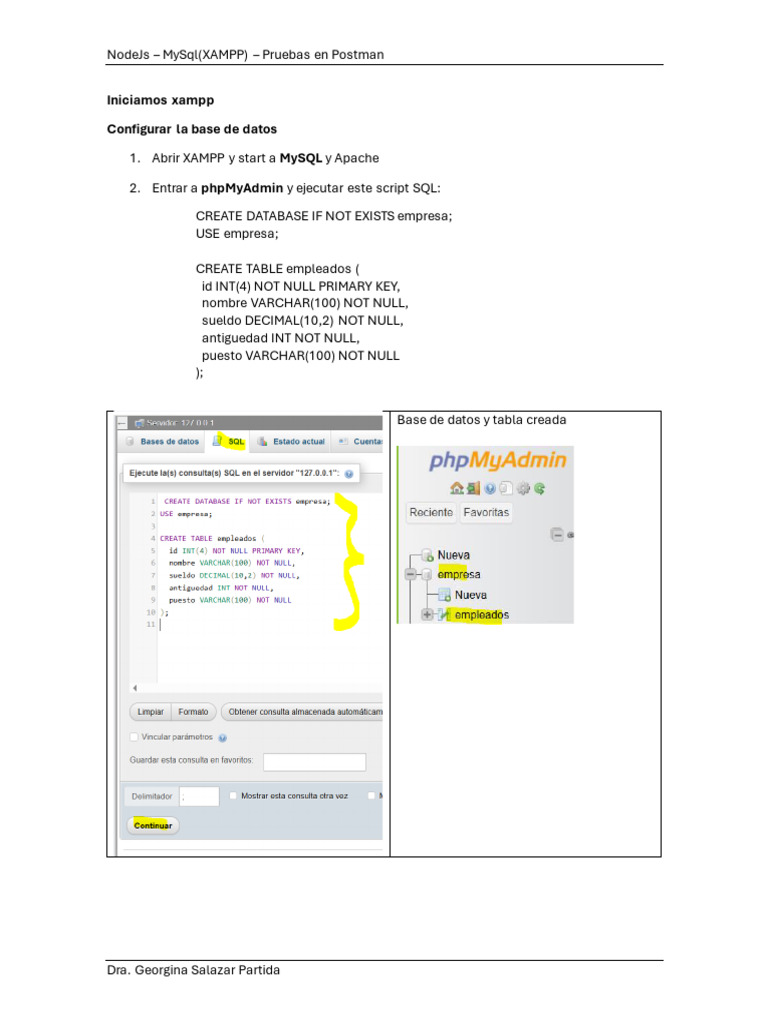 Practica NodeJs BD Postman | PDF | Mi sql | Programación de computadoras
