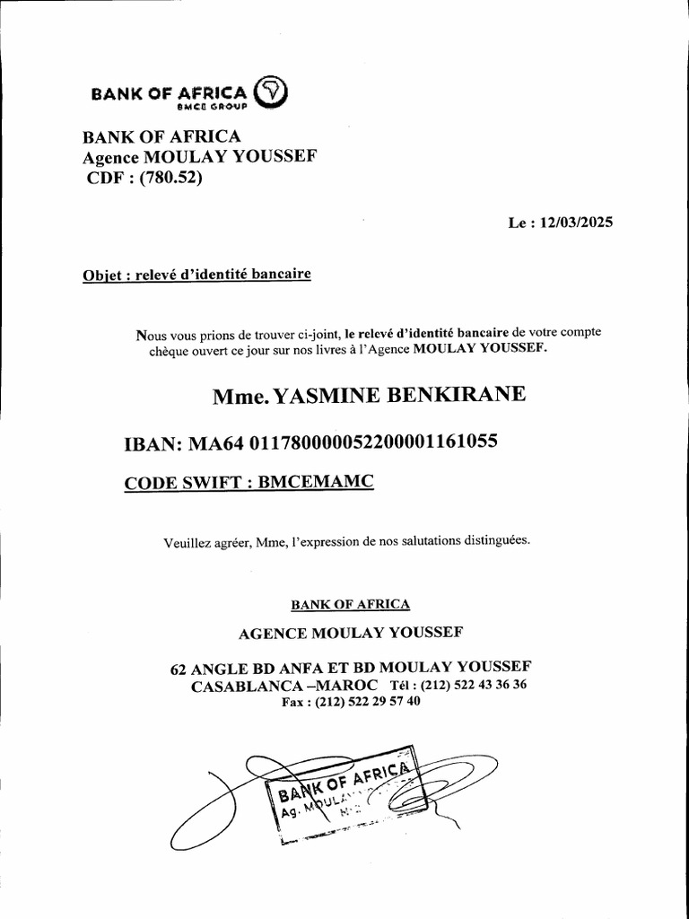 RIB BMCE Yasmine Benkirane | PDF