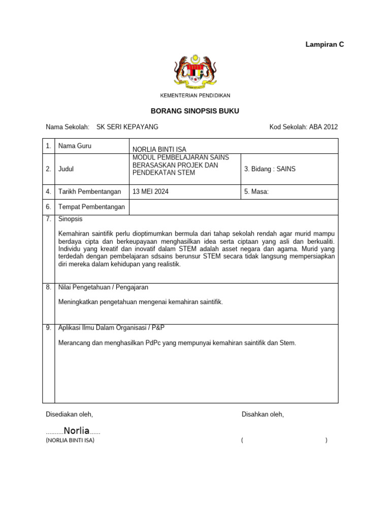 Modul Pembelajaran Sains Berasaskan Projek Dan Pendekatan Stem | PDF